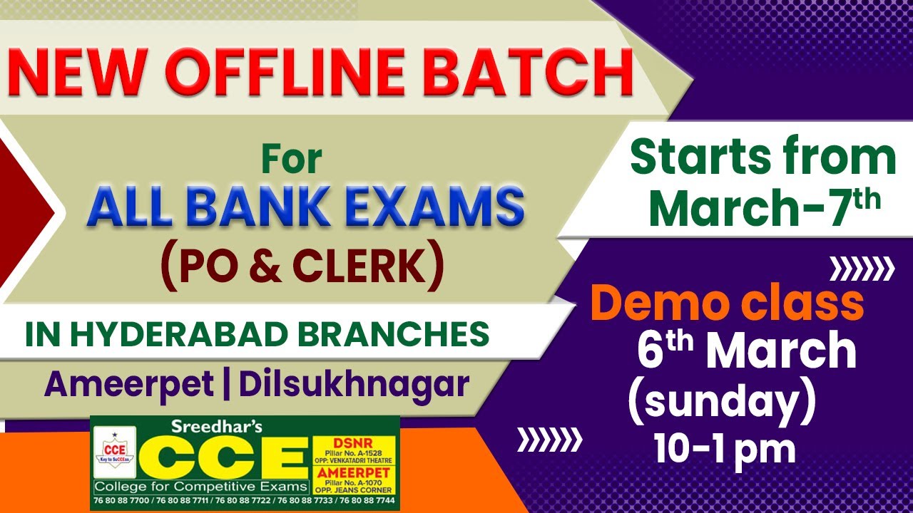 BEST BANK COACHING CENTER IN HYDERABAD TELANGANA | BANK COACHING ...