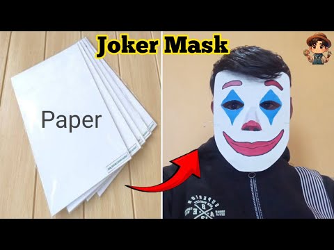 How to make Joker face mask with Paper | Cardboard Joker mask making ...