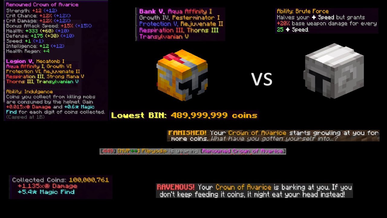 We got the First 100m Crown of Avarice! (Hypixel Skyblock Moments #5 ...