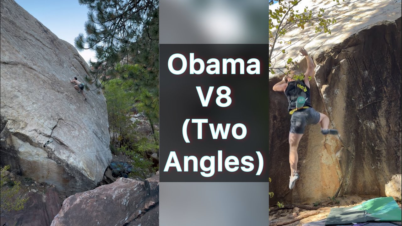Obama V8 (7B+) (Two Camera Angles) - Pine Creek Canyon • Red Rock ...