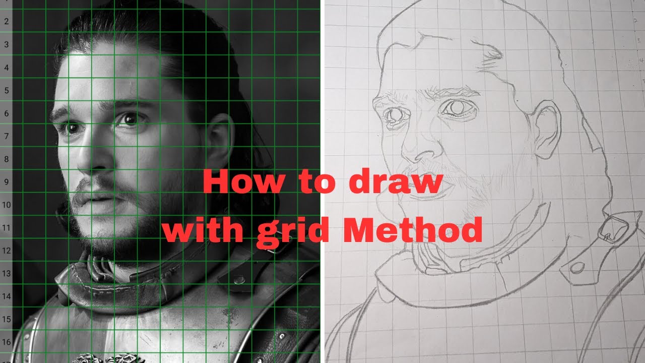How to draw with grid method for beginners - YouTube