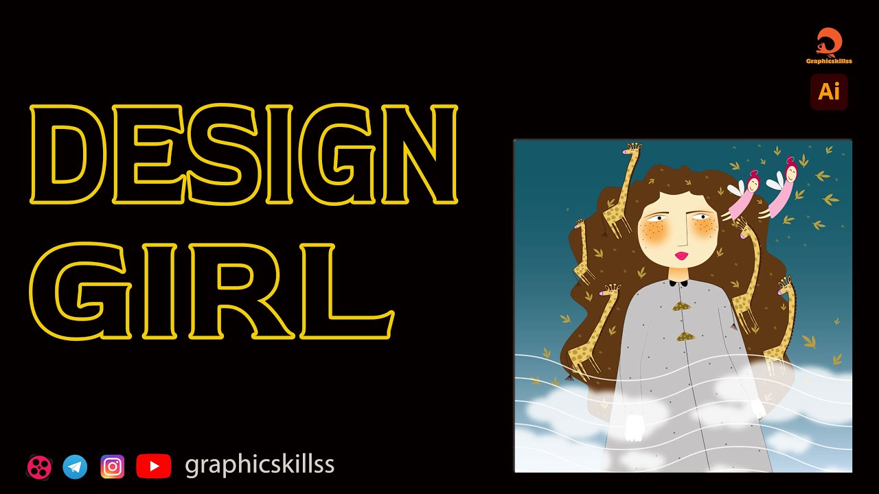 girl design step-by-step with illustrator software - YouTube