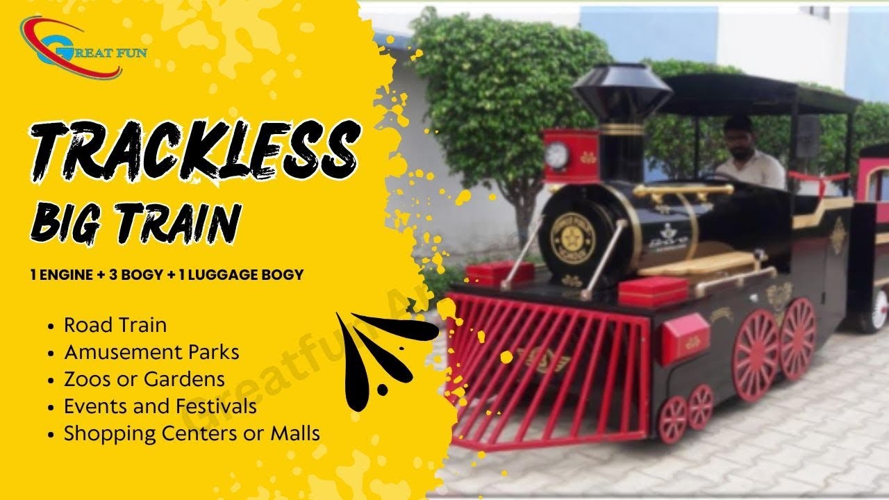 Trackless Train - Road Train Amusement park ride - YouTube