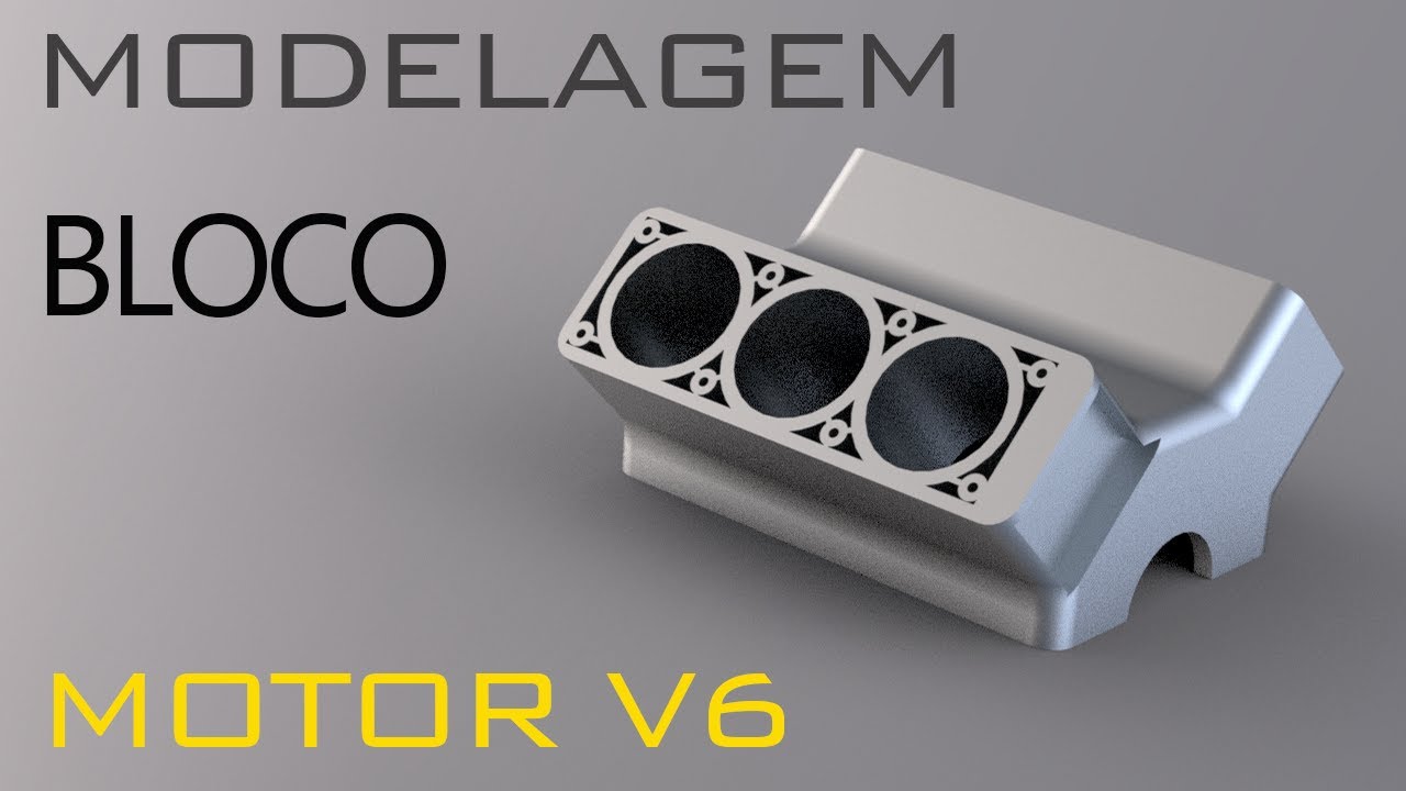 Motor V6 SolidWorks - Bloco - YouTube