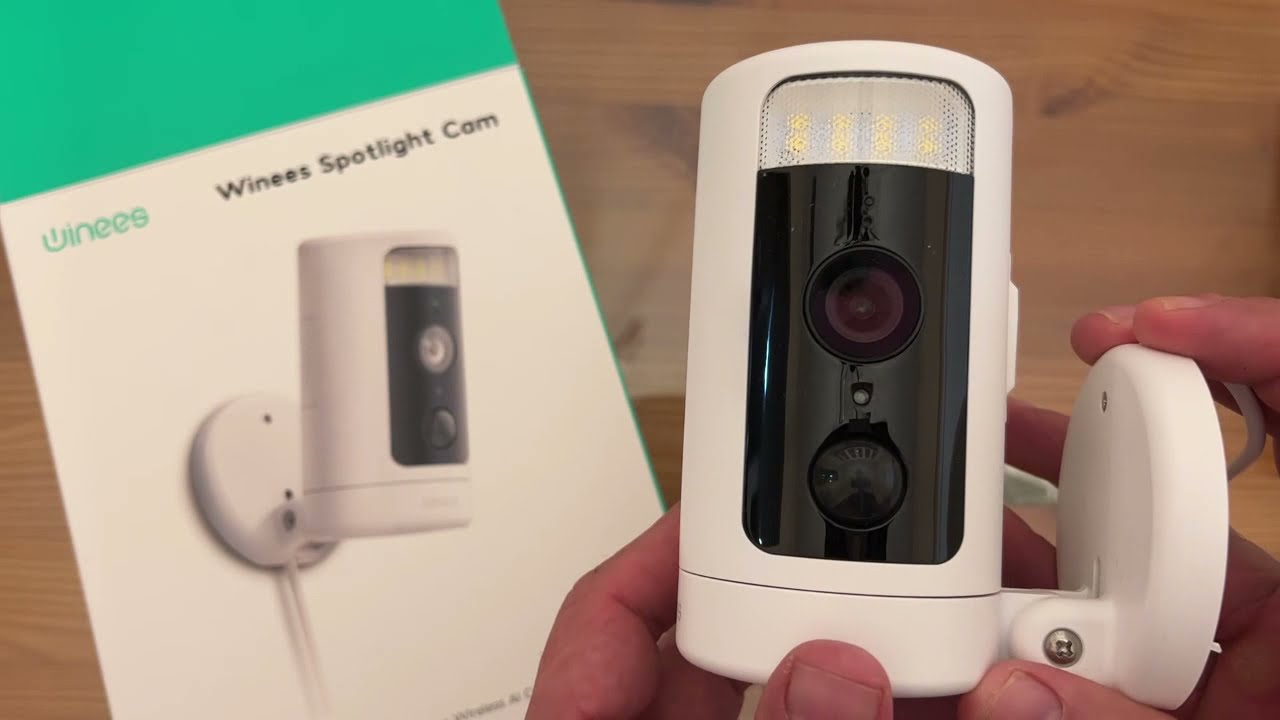 Winees Security Camera Outdoor 2K QHD Wi-Fi Spotlight Cam 360° View ...