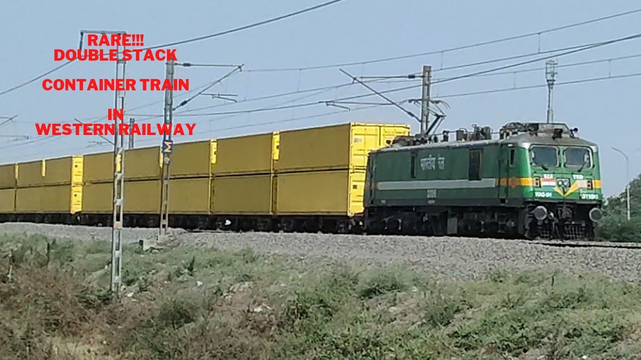 Rare!!! Double Stack Container in Western Railway. - YouTube
