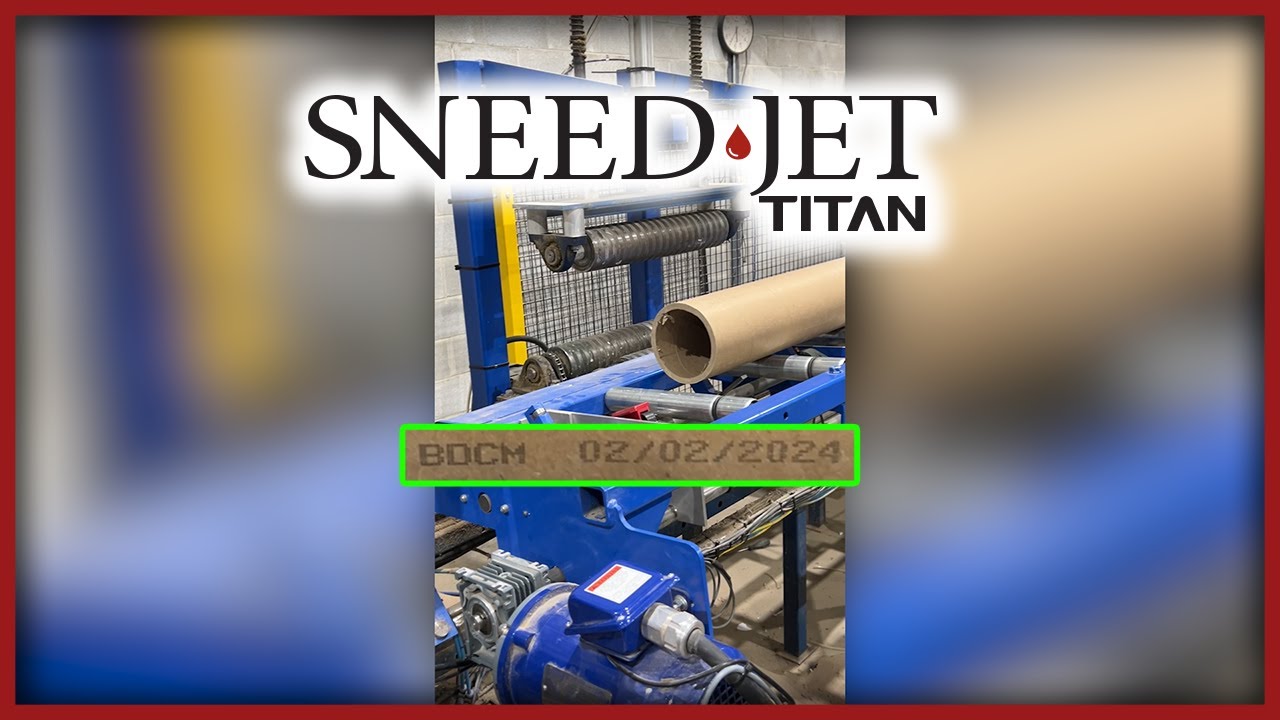 SNEED-JET® Titan Thermal Inkjet Printer Printing Date on Carboard Tube ...