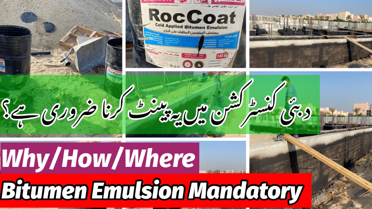 How to Apply Bitumen Emulsion Paint Dubai Villa/Bitumen Paint Process ...