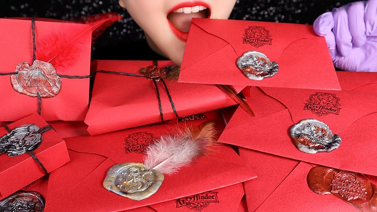 GRYFFINDOR ASMR HARRY POTTER FOOD ASMR SEALING WAX STAMP ASMR 🦁 - YouTube