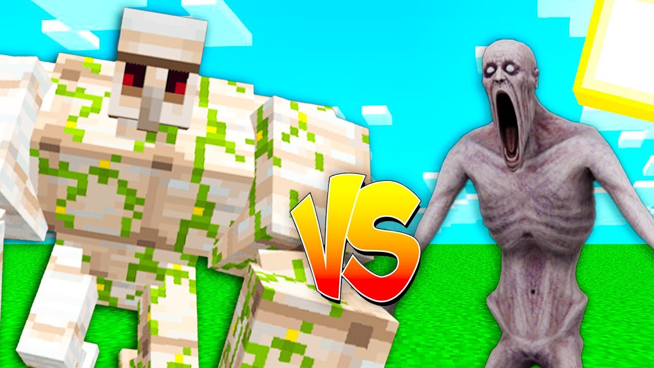 Super Huge Iron Golem vs SCP 096 in Minecraft - YouTube