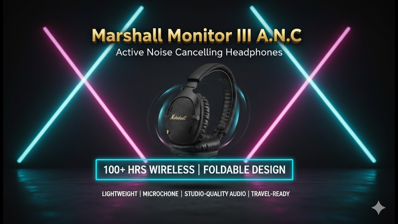 Marshall Monitor III A.N.C. Review – 100+ Hours, Travel-Friendly Noise ...