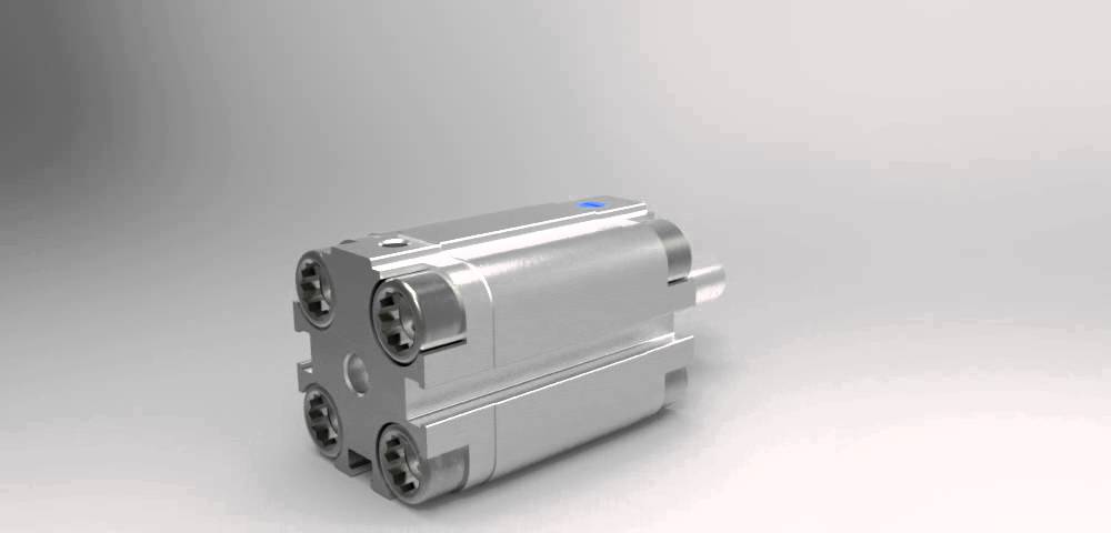KeyShot Animation Pneumatic cylinder - YouTube