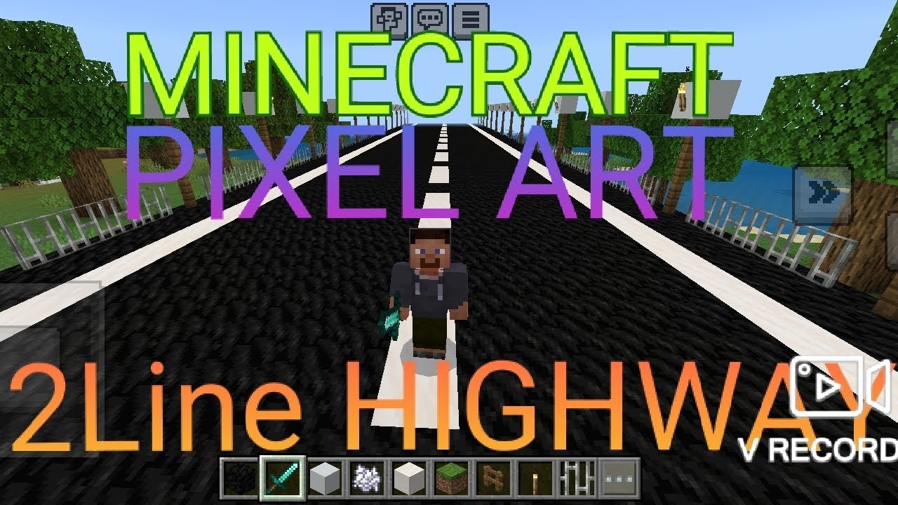 I made a hun 2 line HIGHWAY🛣 PIXEL ART in MINECRAFT #minecraft # ...