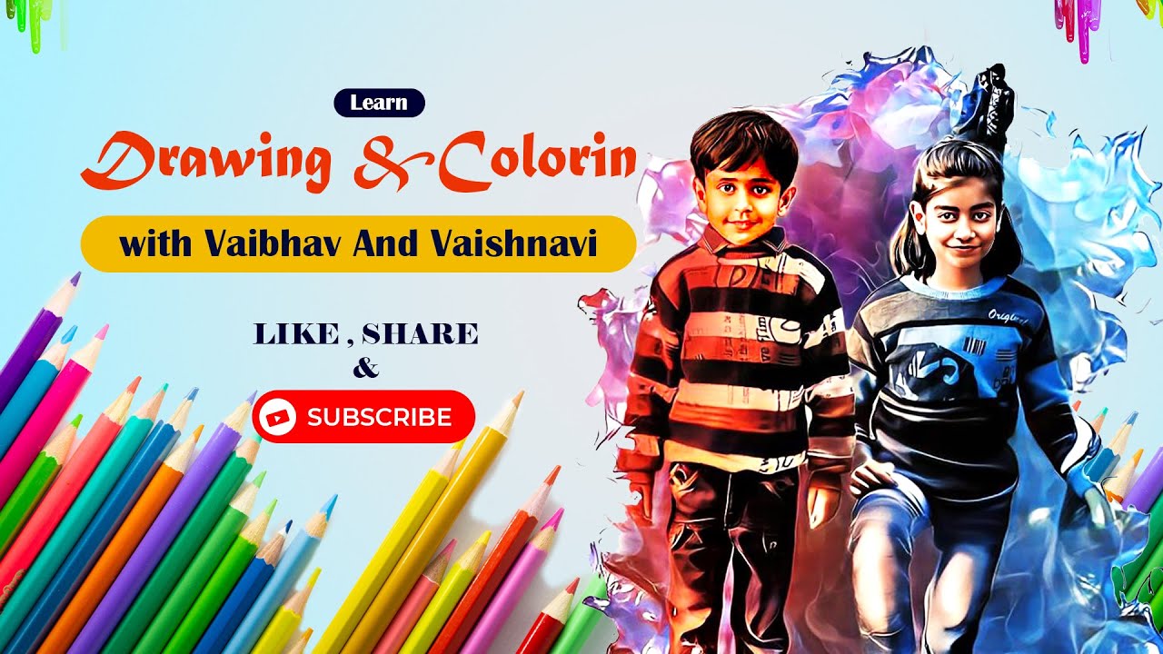 Painting and Coloring With Vaibhav And Vaishnavi | Drawing and Coloring ...