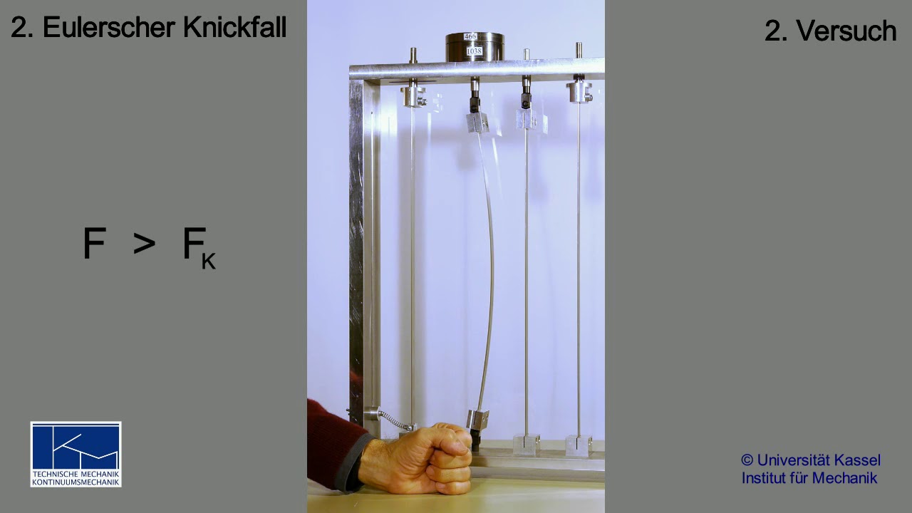 Eulersche Knickfälle / column buckling: Eulerian standard cases - YouTube
