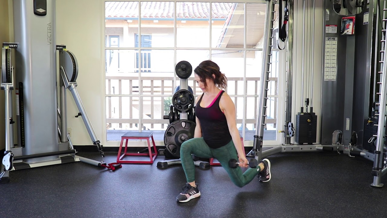 Step Back Lunge to Bicep Curl - YouTube