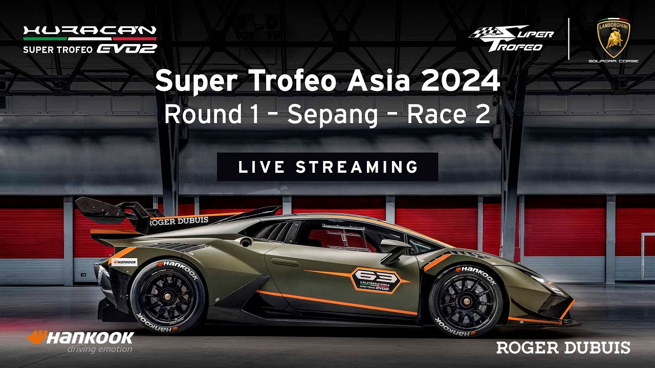 Lamborghini Super Trofeo Asia 2024 – Sepang, Race 2 - YouTube