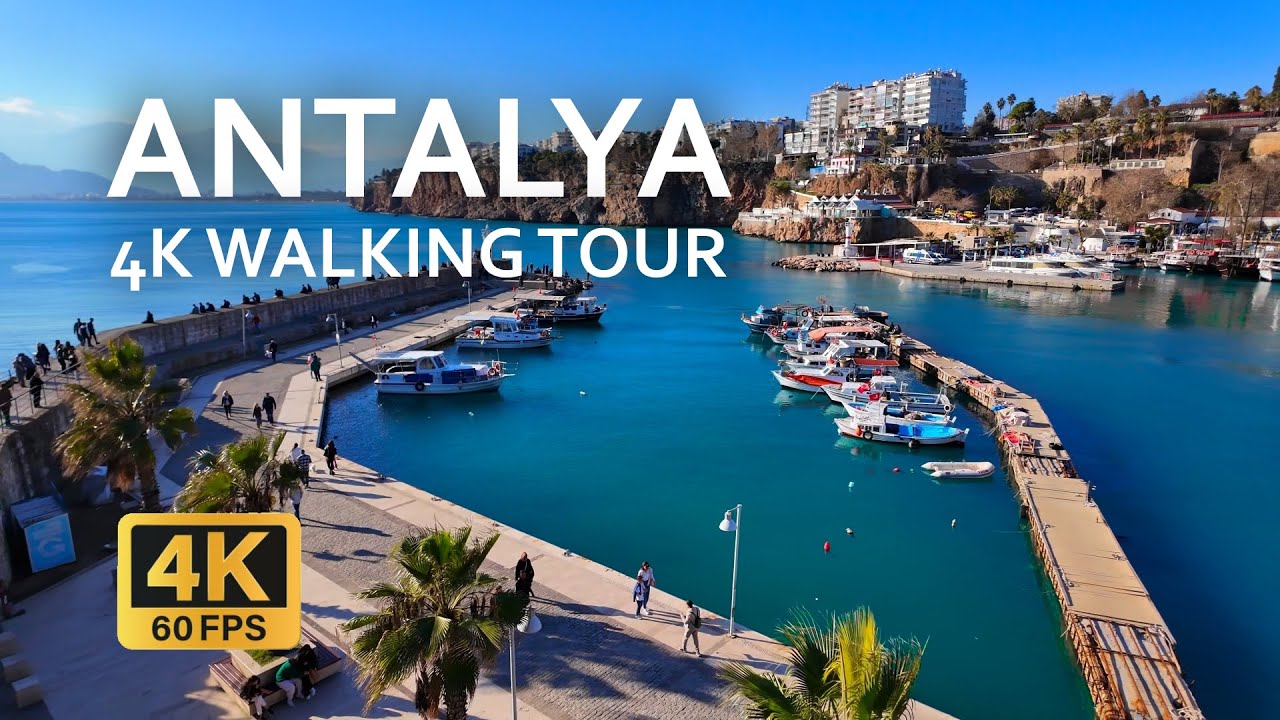Antalya, Turkey walking tour 2024 | ANTALYA CITY CENTER walking tour 4K ...