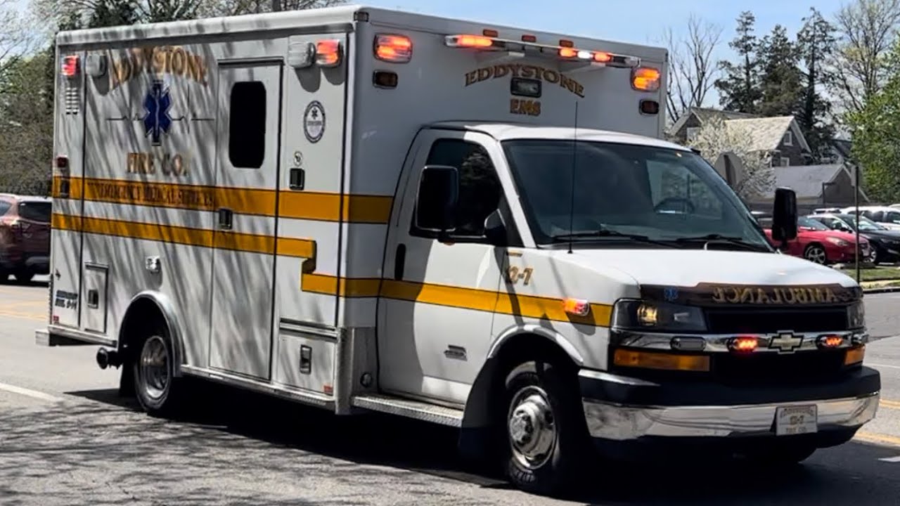 Eddystone Fire Company Ambulance 12 Responding 4-14-23 - YouTube