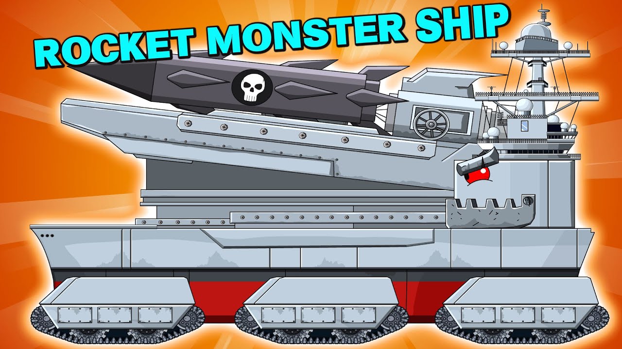 Monster tank: ROCKET MONSTER SHIP vs MEGA TANK - Cartoons about tank ...
