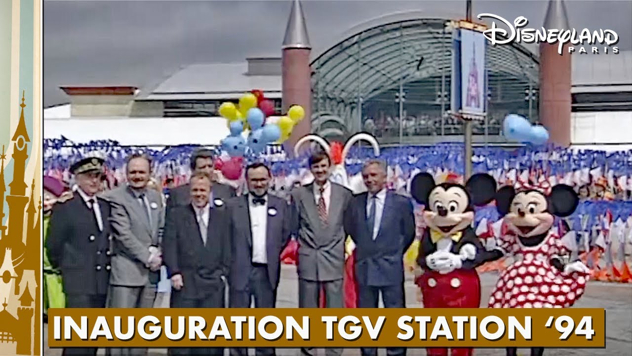 Inauguration of TGV station at Disneyland Paris 1994 - YouTube