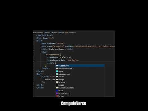 Scale On Hover | HTML CSS #shorts #html #css - YouTube
