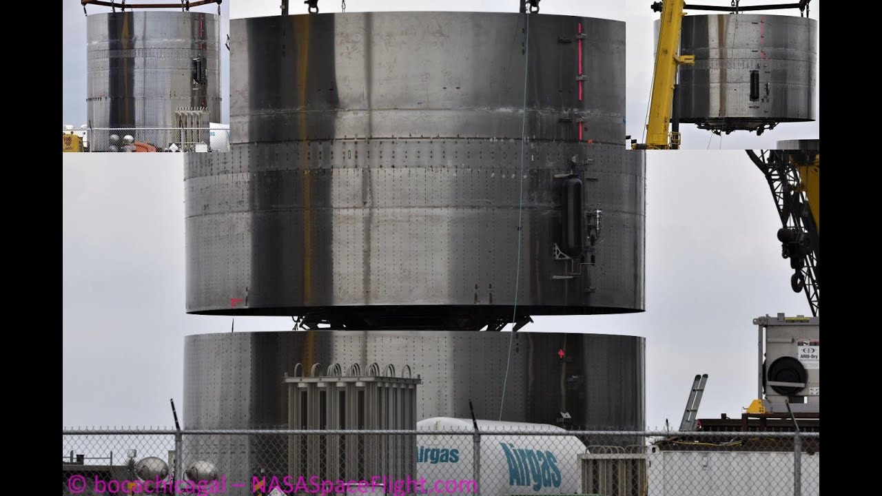 SpaceX Boca Chica - Starship SN3 Engine Section Mated - YouTube