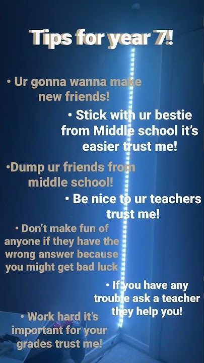 Tips for year 7 Part 1! - YouTube