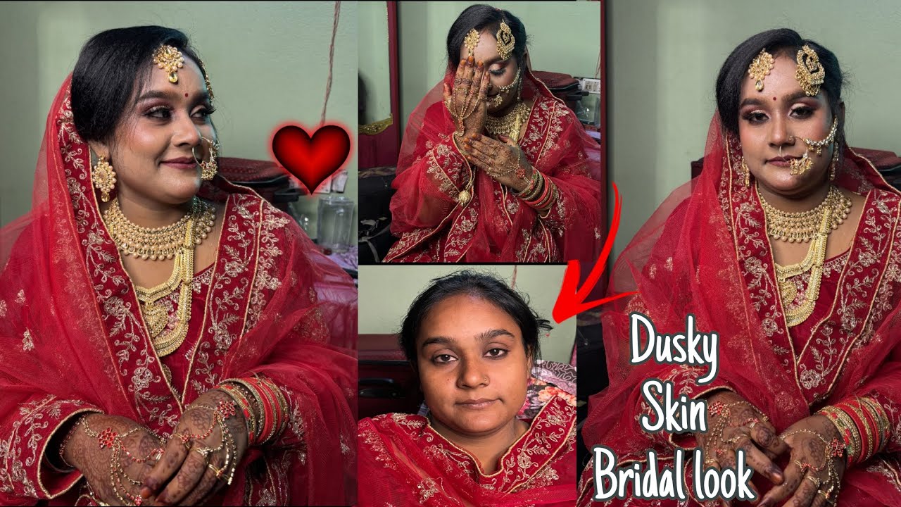 Real bridal makeup on dusky skin | step by step bridal makeup on dark ...