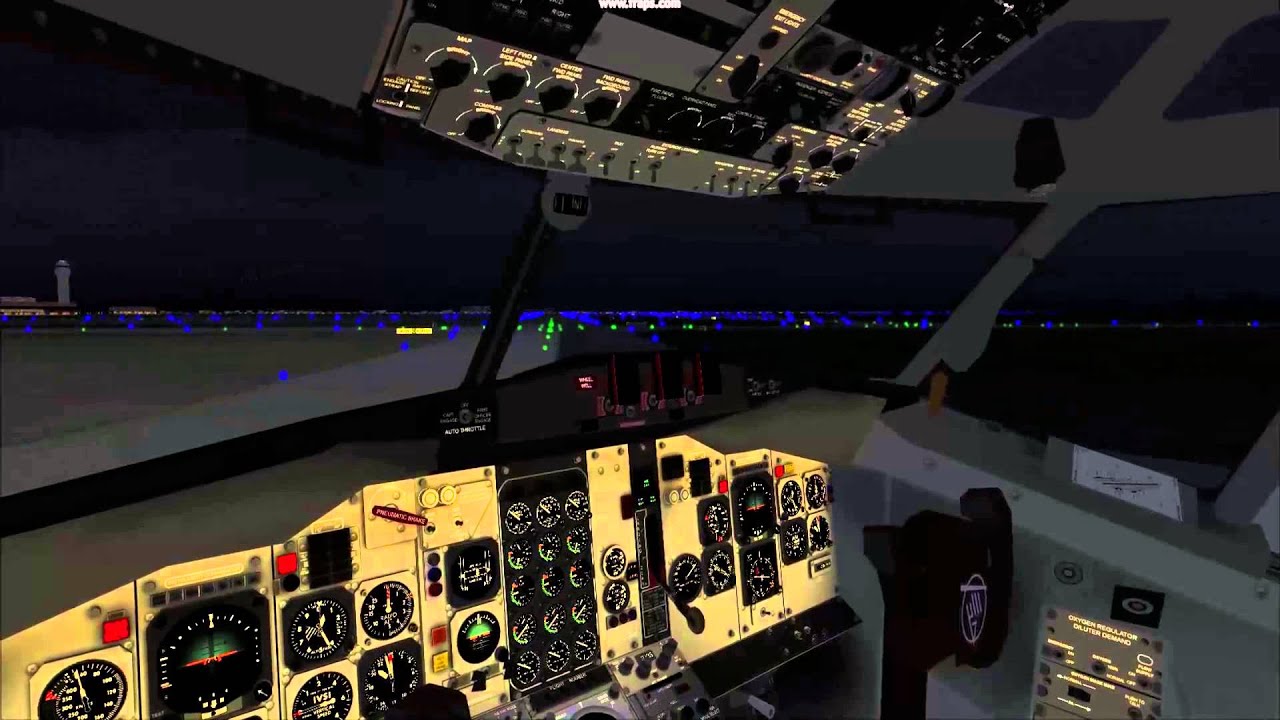 FSX Tupolev TU-154 Cockpit View Stormy Landing in Kiev Borispol - YouTube