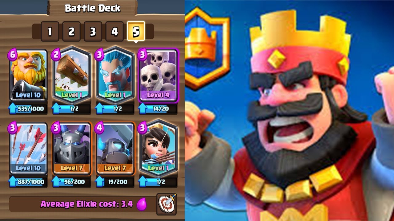 Clash Royale Best meta Royal Gaint Deck 2017 - YouTube