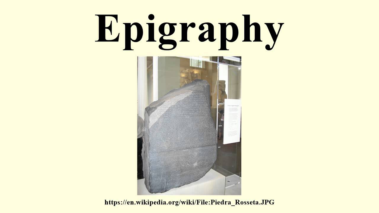 Epigraphy - YouTube