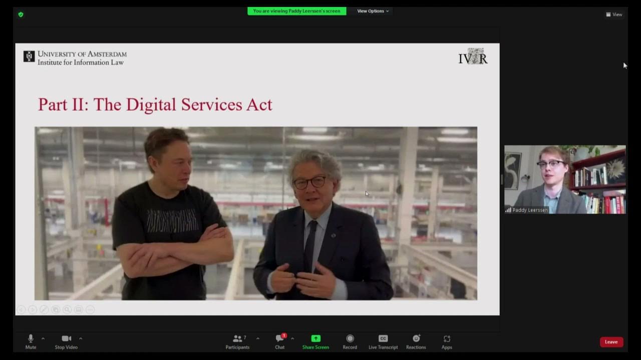 Paddy Leerssen: Content Moderation Transparency Rights in the EU’s Digital Services Act - YouTube