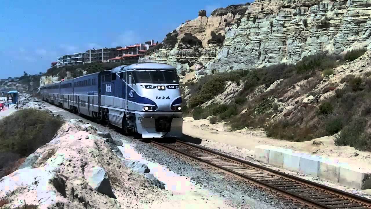F59PHI 457 leads Amtrak 774 past Calafia - YouTube