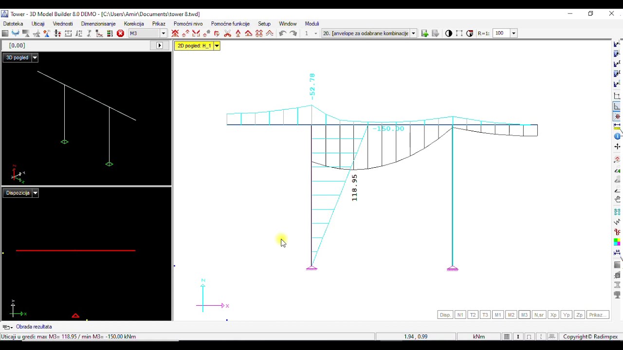 How to export influences in beams from Radimpex Tower 8 to AutoCAD ...