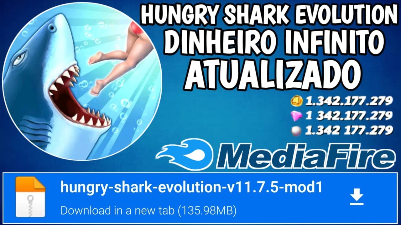 HUNGRY SHARK EVOLUTION APK MOD DINHEIRO INFINITO V11.7.2 ATUALIZADO 2024 + TUTORIAL DE ...