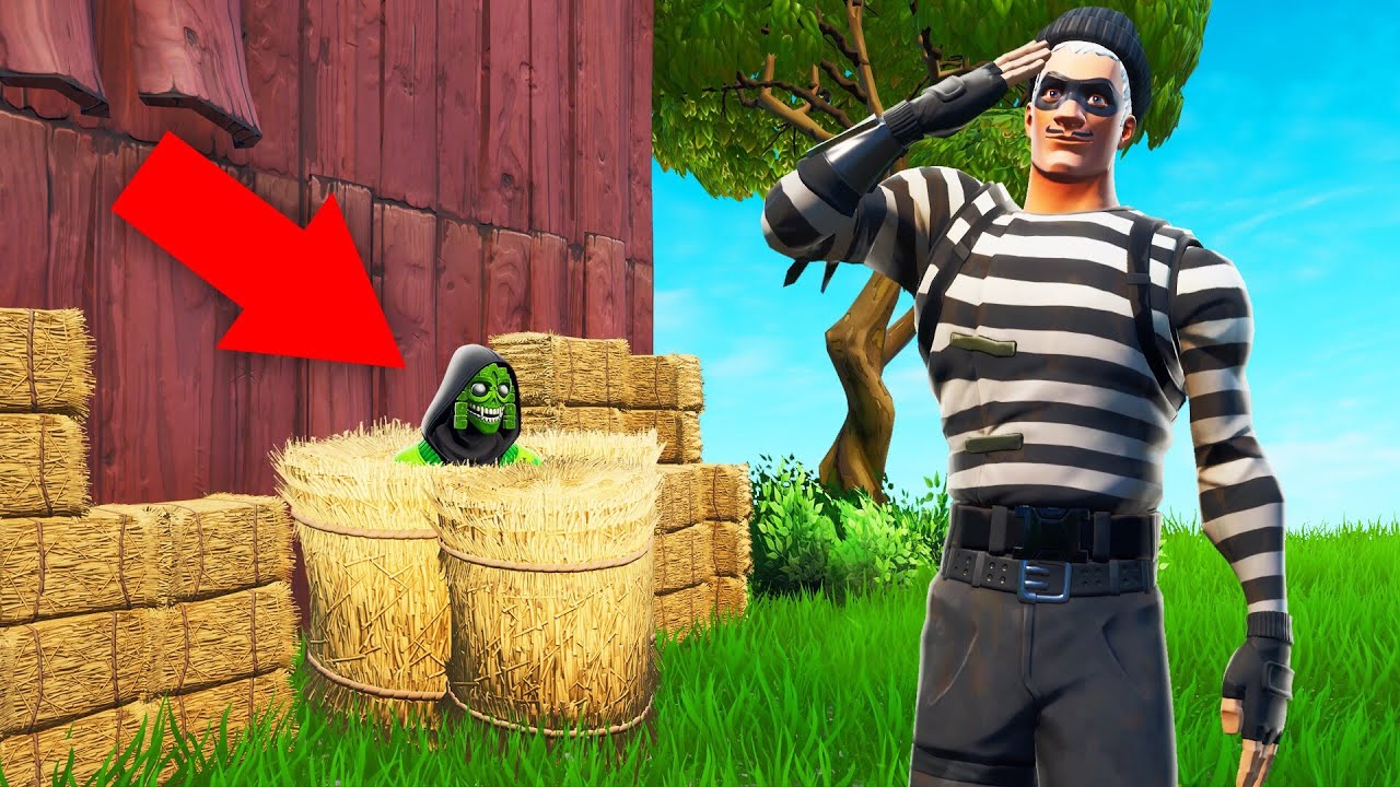 He Was HIDING In A HAY BALE! (Fortnite Hide And Seek) - YouTube
