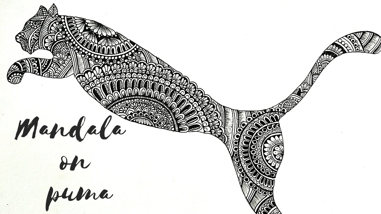 Mandala of PUMA|Zentangle PUMA video|Puma mandala |Mandala puma Art ...