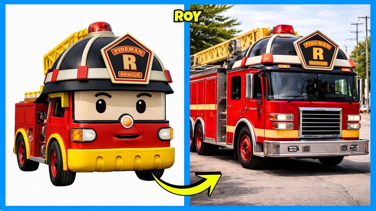 Robocar Poli in REAL LIFE + Guess the Character's Voice Quiz - YouTube