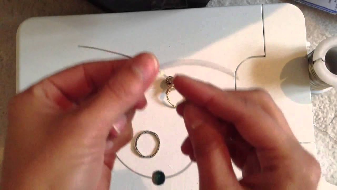 Attaching a Bead to a Ring Tutorial Guitar String Ring - YouTube