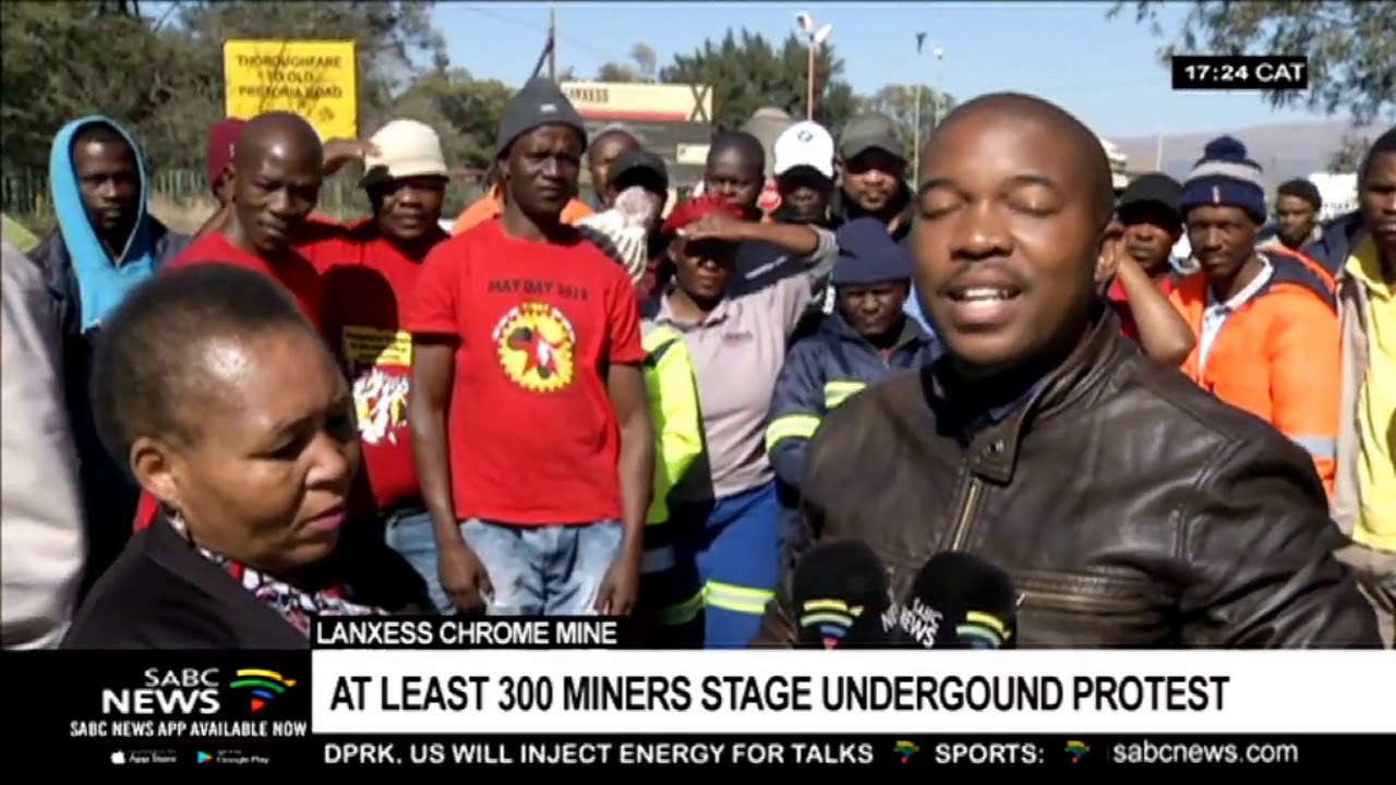 Latest on Lanxess chrome Mine sit-in protest in Rustenburg - YouTube