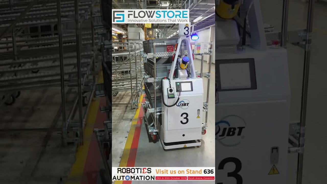 AGV docking with flow rack | Material Handling - FlowTube - FlowStore ...