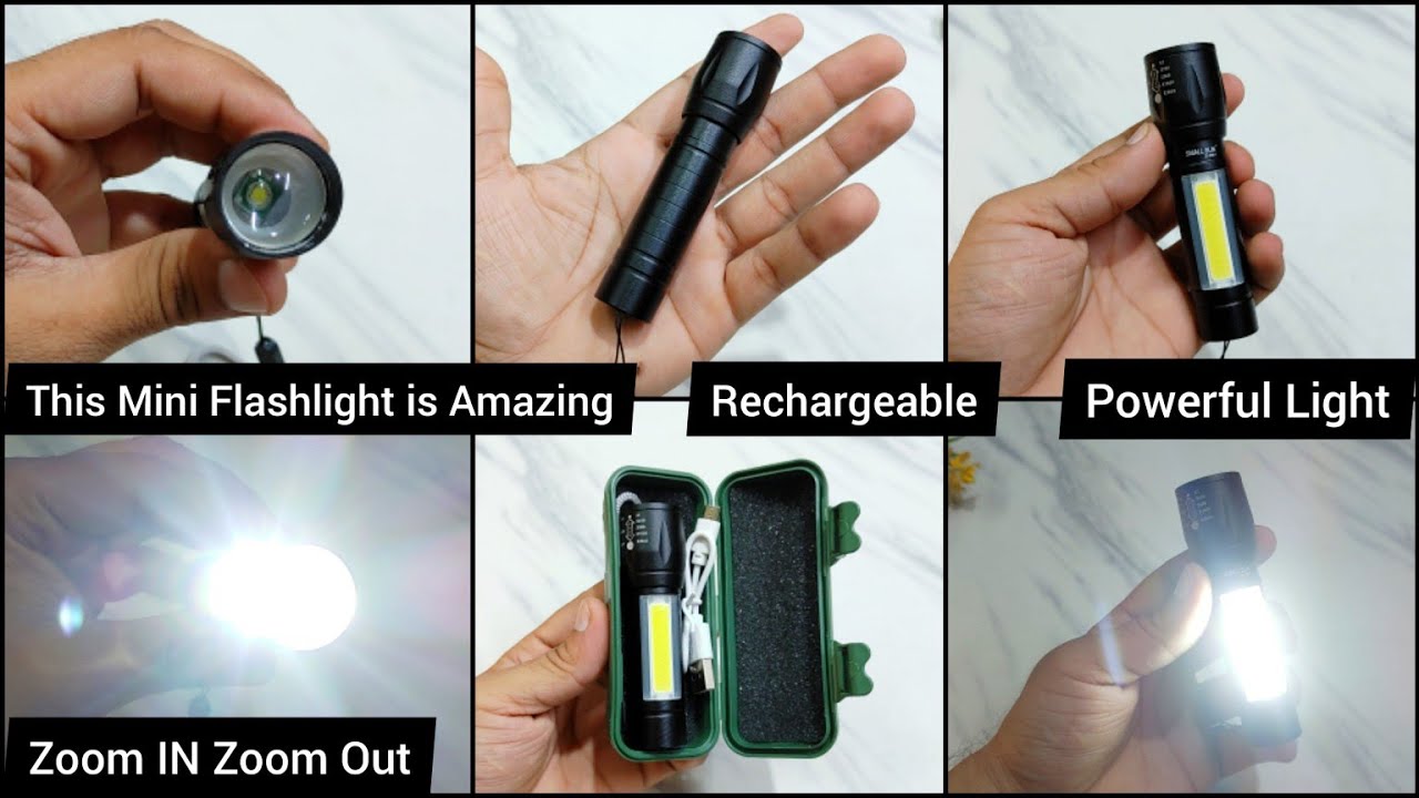 Small sun Flashlight Rechargeable & Powerful unboxing & Review - YouTube