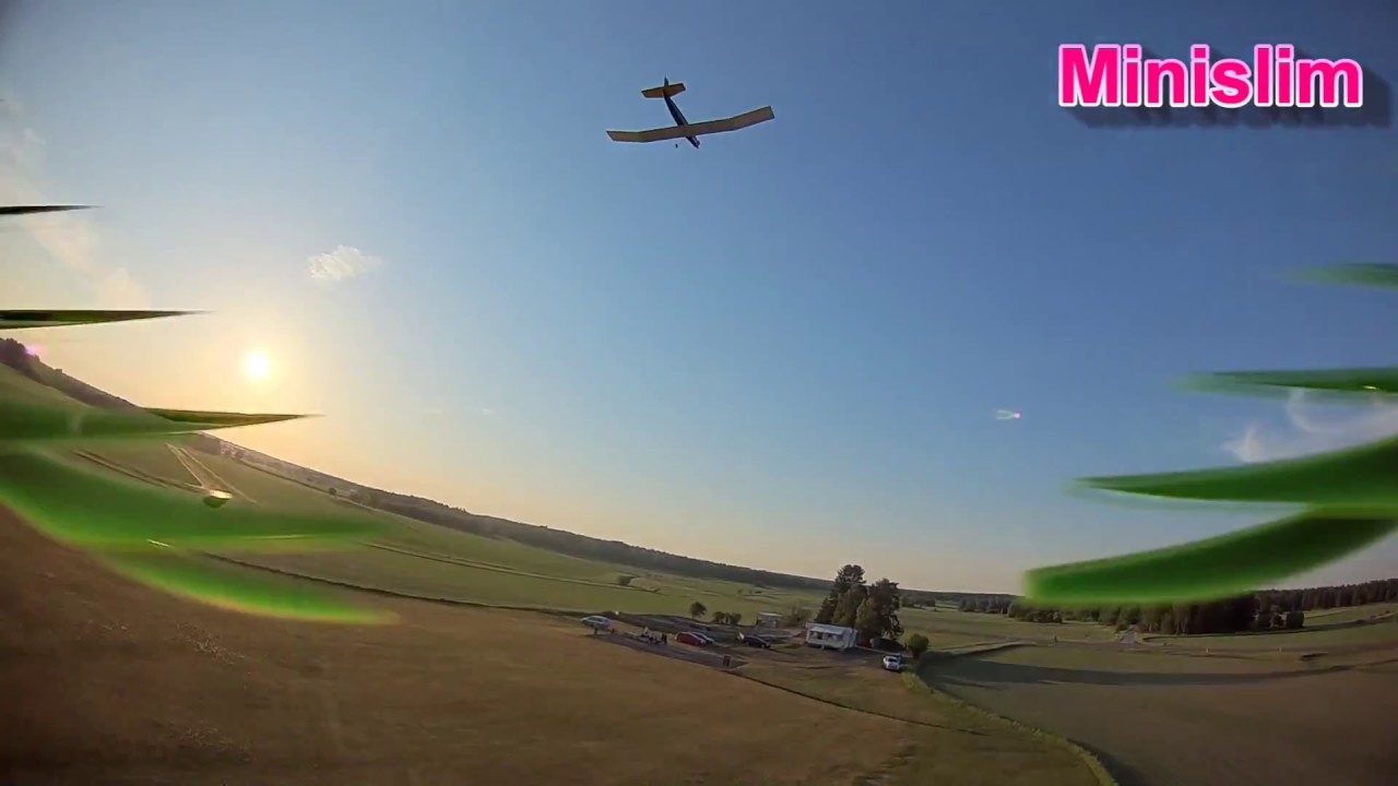 Minislim chasing airplane - YouTube