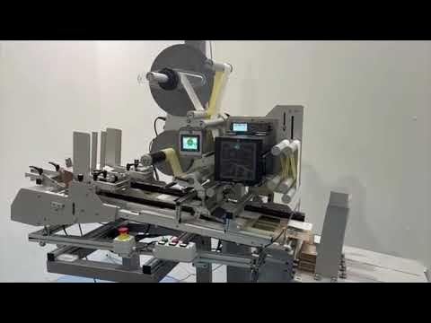 Emrich Packaging Machinery - Arca Friction Feeder & Labelling System for Rectangular Bags - YouTube