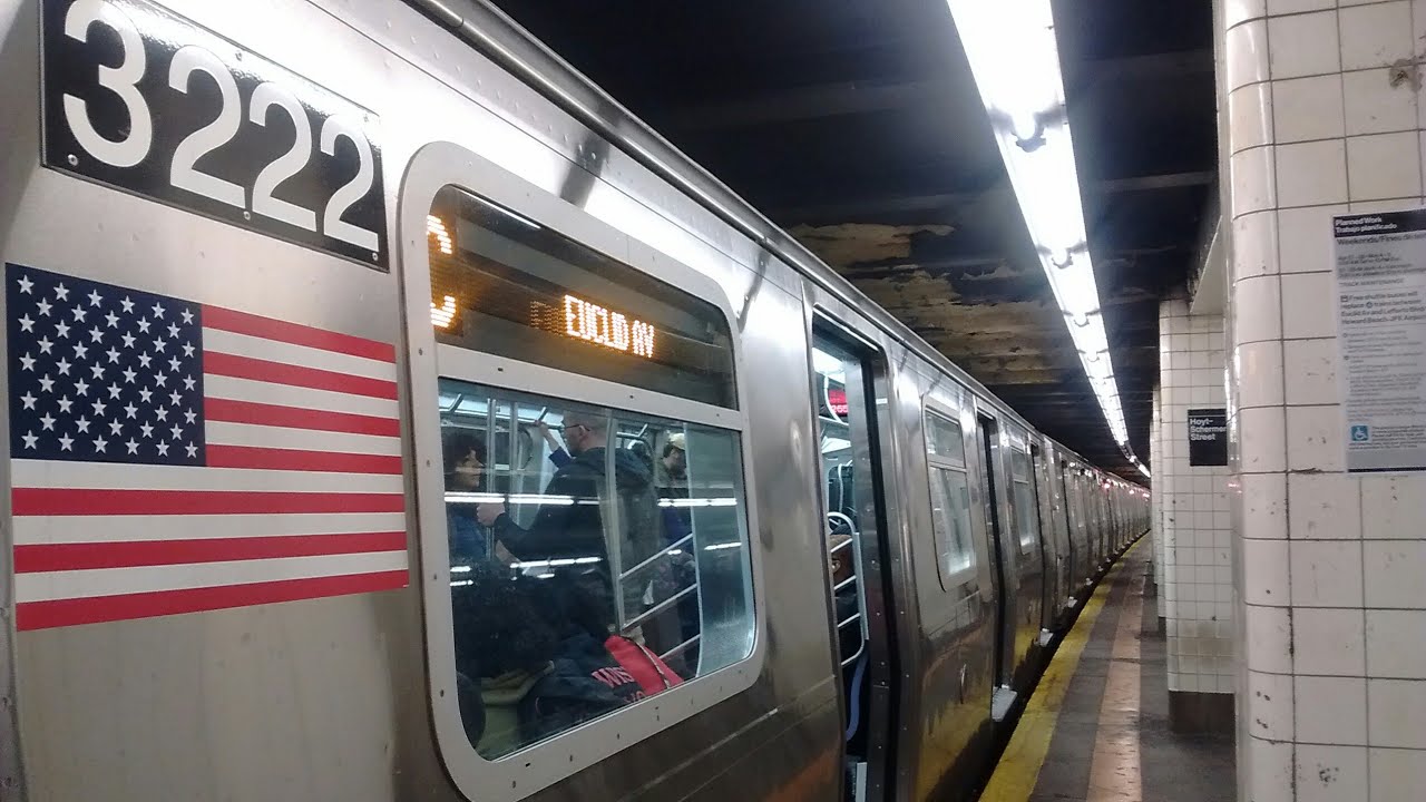 NYC Subway HD: Bombardier R179 #3222-3229 On the C Line @Jay St & Hoyt ...