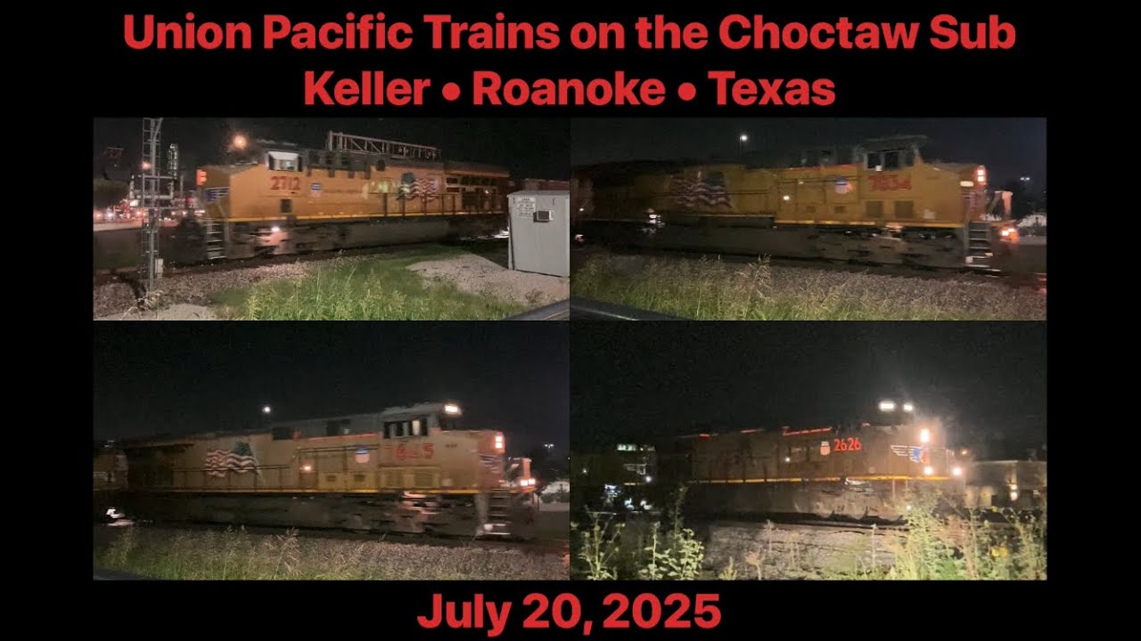 Union Pacific Trains on the Choctaw Sub - Keller • Roanoke • TX (July ...