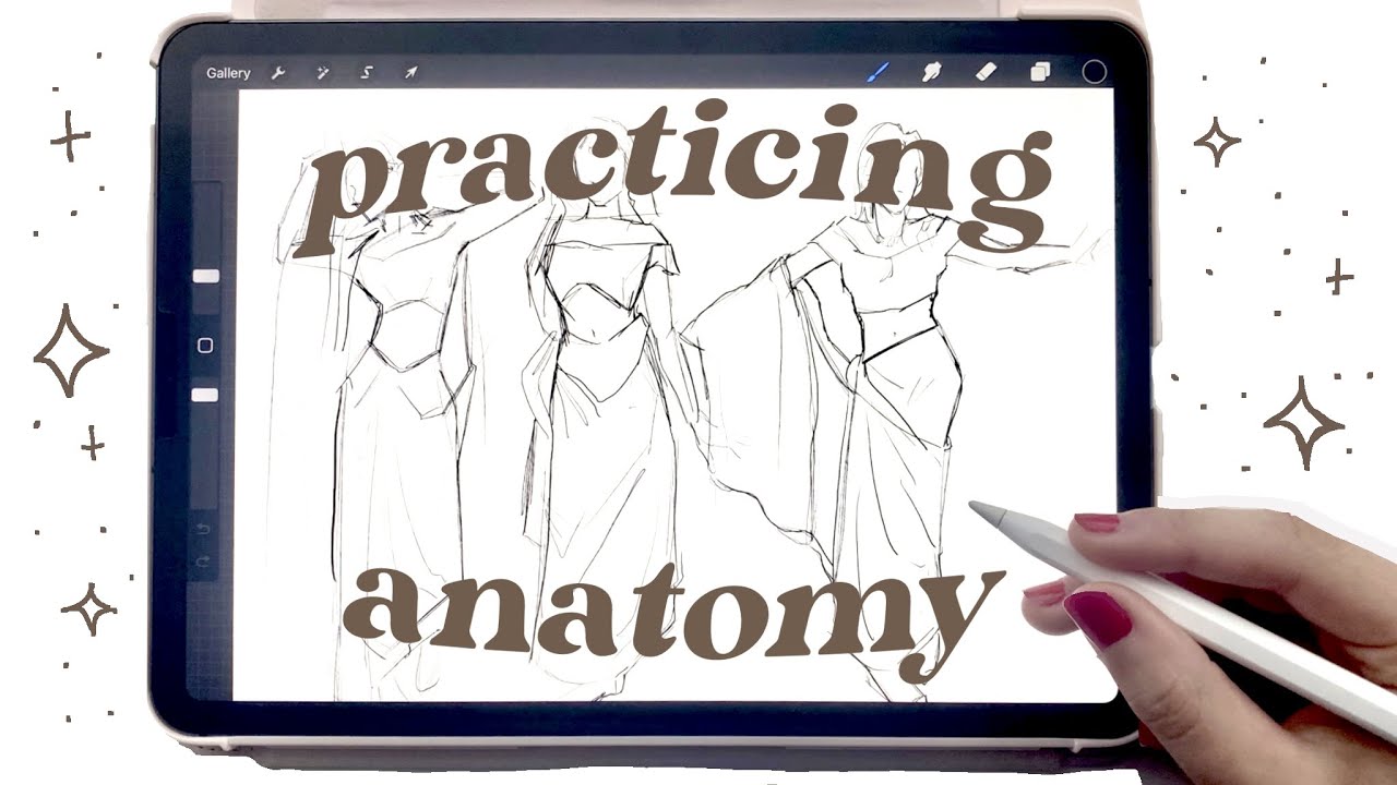 practicing pose drawing / trying to learn anatomy 💌 on ipad - YouTube