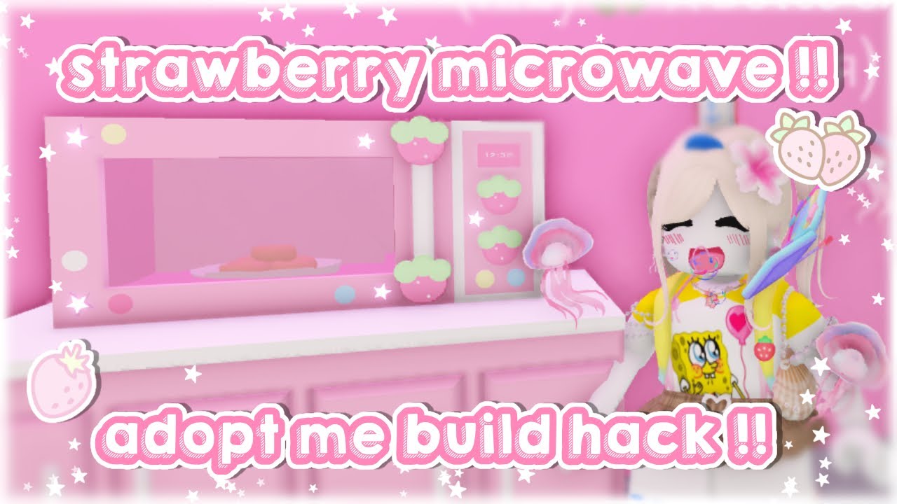 how to build a strawberry themed microwave💗˚˳• * adopt me roblox - YouTube