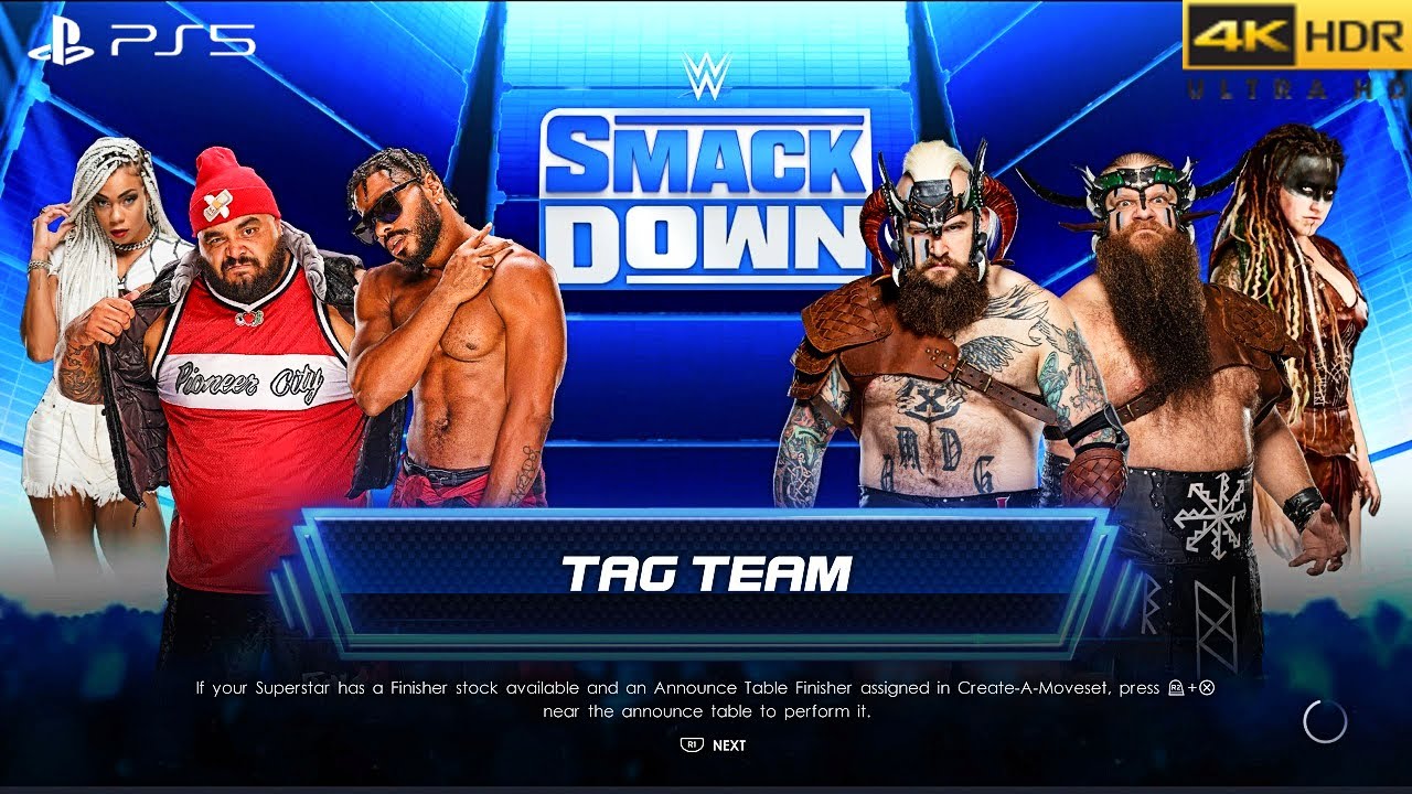 WWE 2K22 (PS5) - HIT ROW vs THE VIKING RAIDERS | SMACKDOWN, NOV. 25, 2022 [4K 60FPS HDR] - YouTube